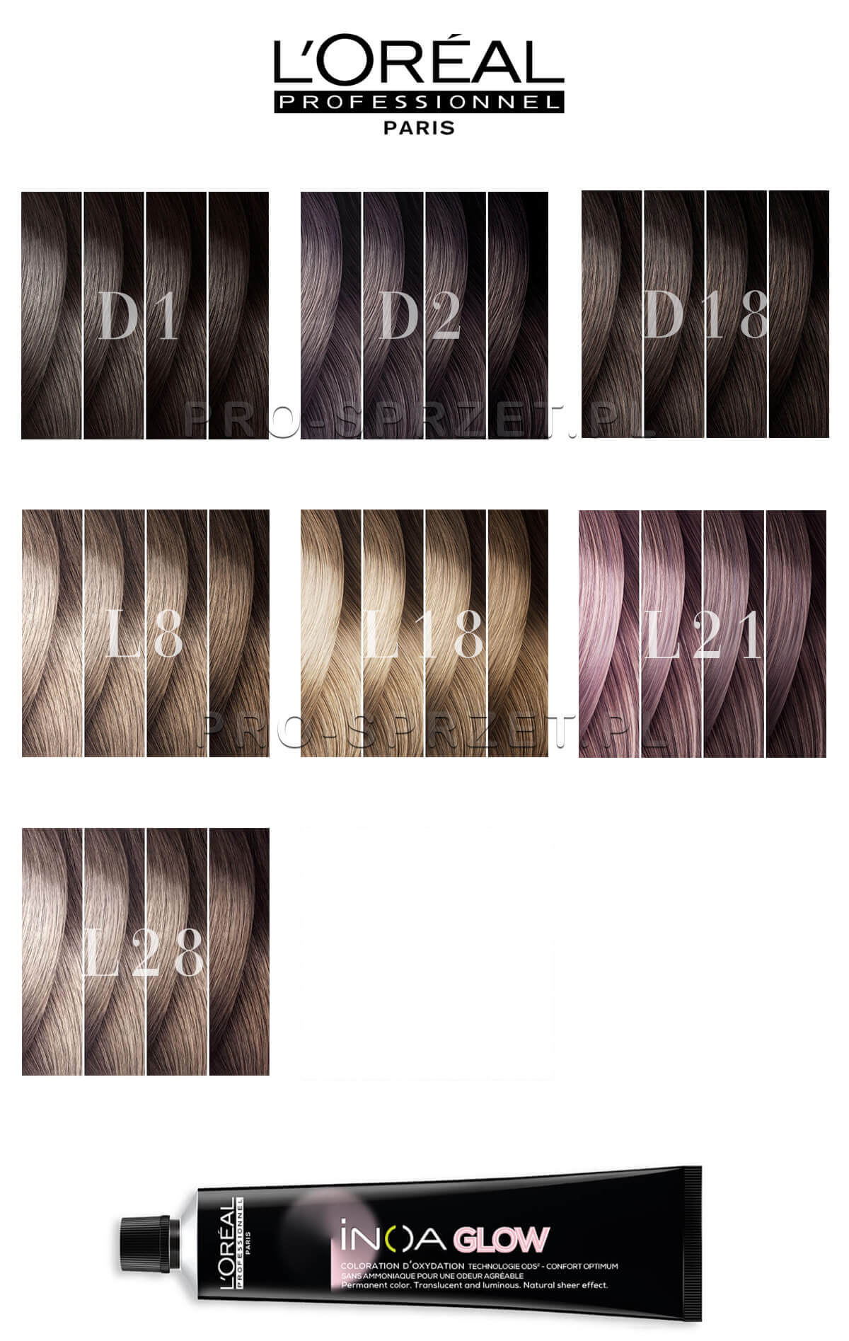 Farba Loreal Inoa Glow trwała do włosów z olejkiem arganowym bez ...